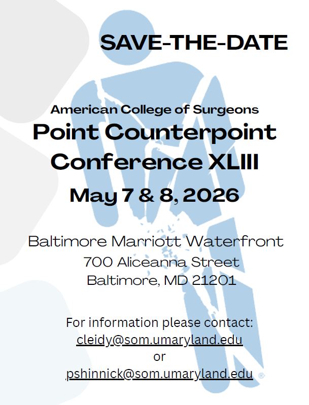 Save the Date for Point Counterpoint Conference XLIII - Maryland TraumaNET